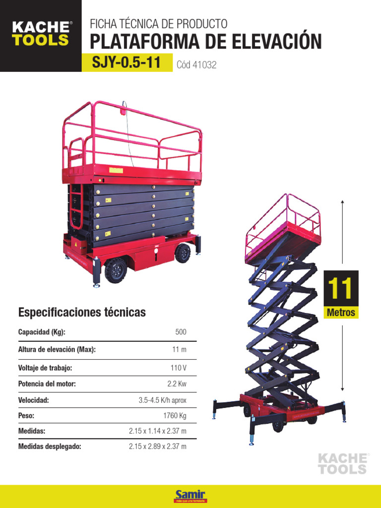 Ficha Tecnica Plataforma de Elevacion 41032 | PDF