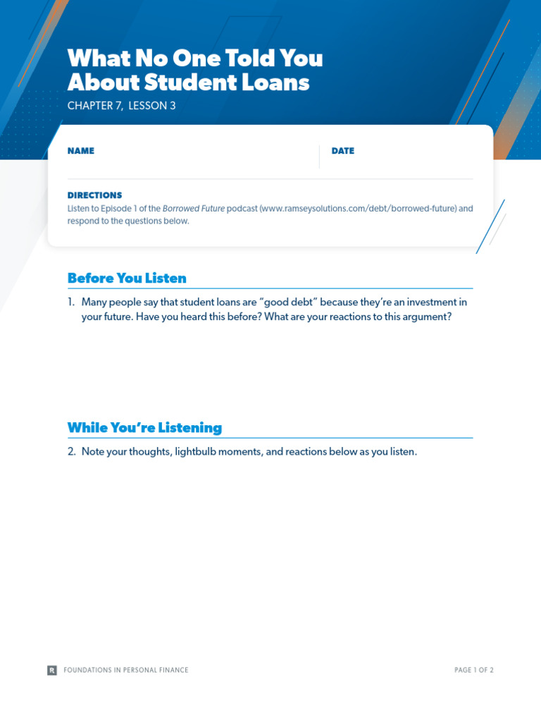 Chapter 07-Lesson 3 Dave Ramsey | PDF