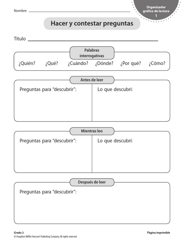 Grade 2 Graphic Organizer | PDF | Cognición