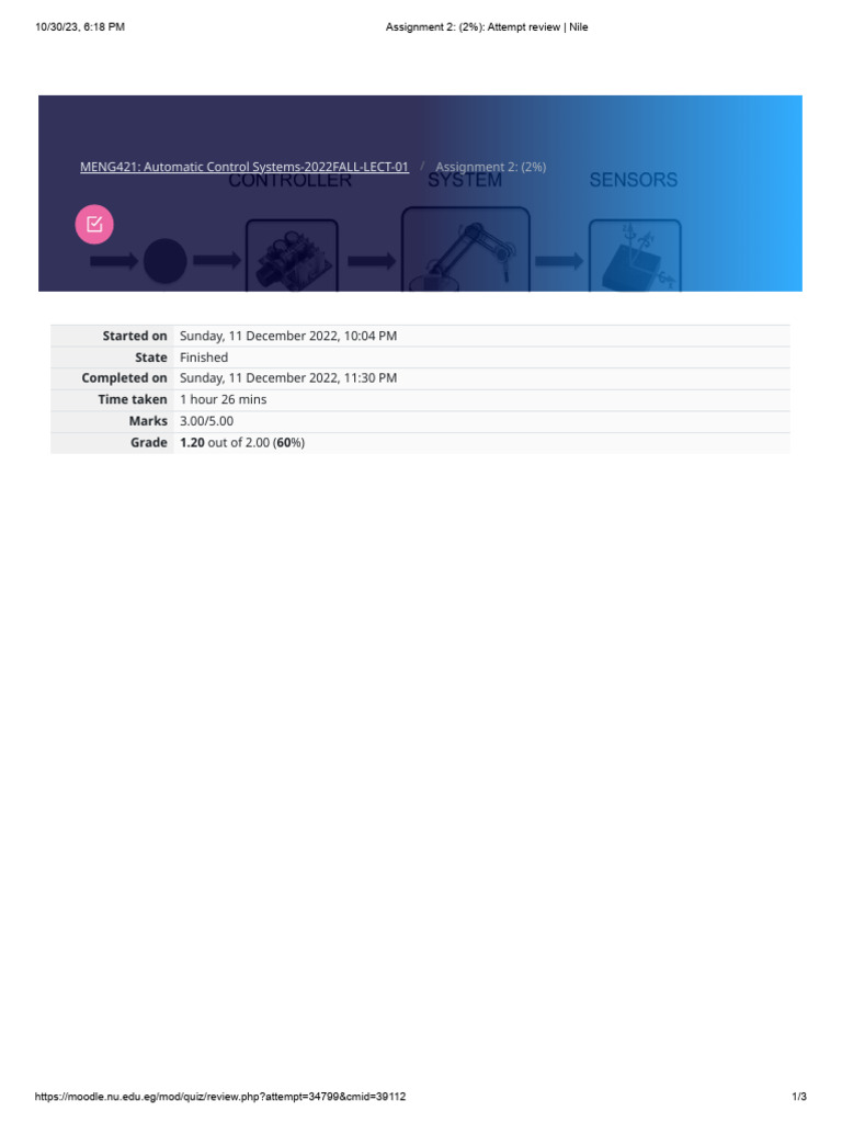 Assignment 2 Review for MENG421 | PDF