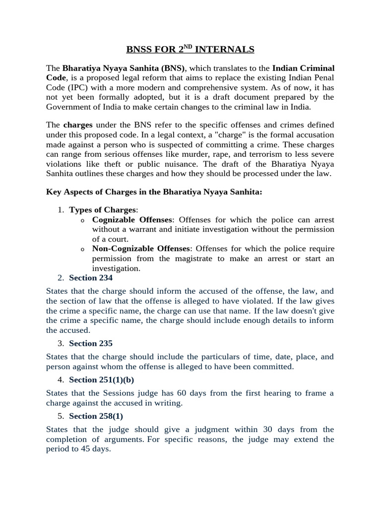 BNSS FOR 2ND INTERNALS - Murthy Vanaparthy | PDF | Acquittal | Bail