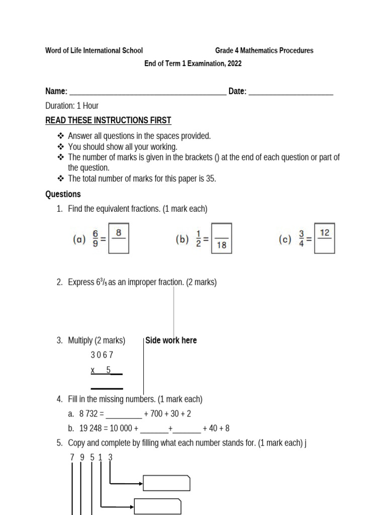 G4 PP1 Eot 1 2022 | PDF