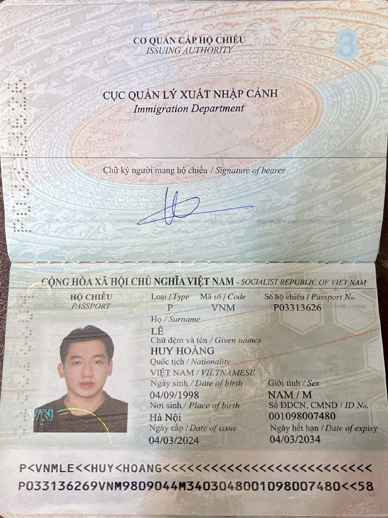 Ho Chieu Le Huy Hoang | PDF