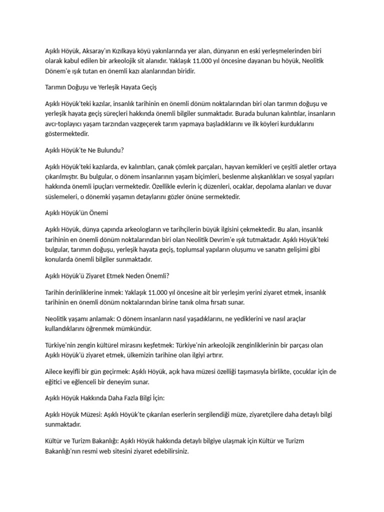Asıklı Hoyuk | PDF