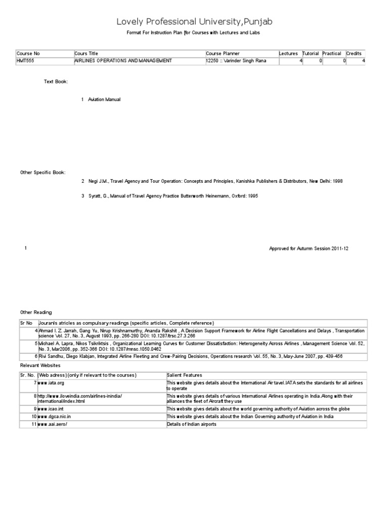 Lovely Professional University, Punjab: Course No Cours Title Course ...
