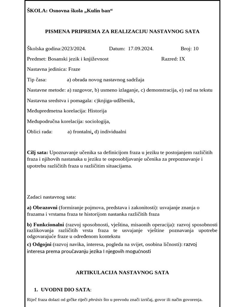 10.priprema - Fraze | PDF