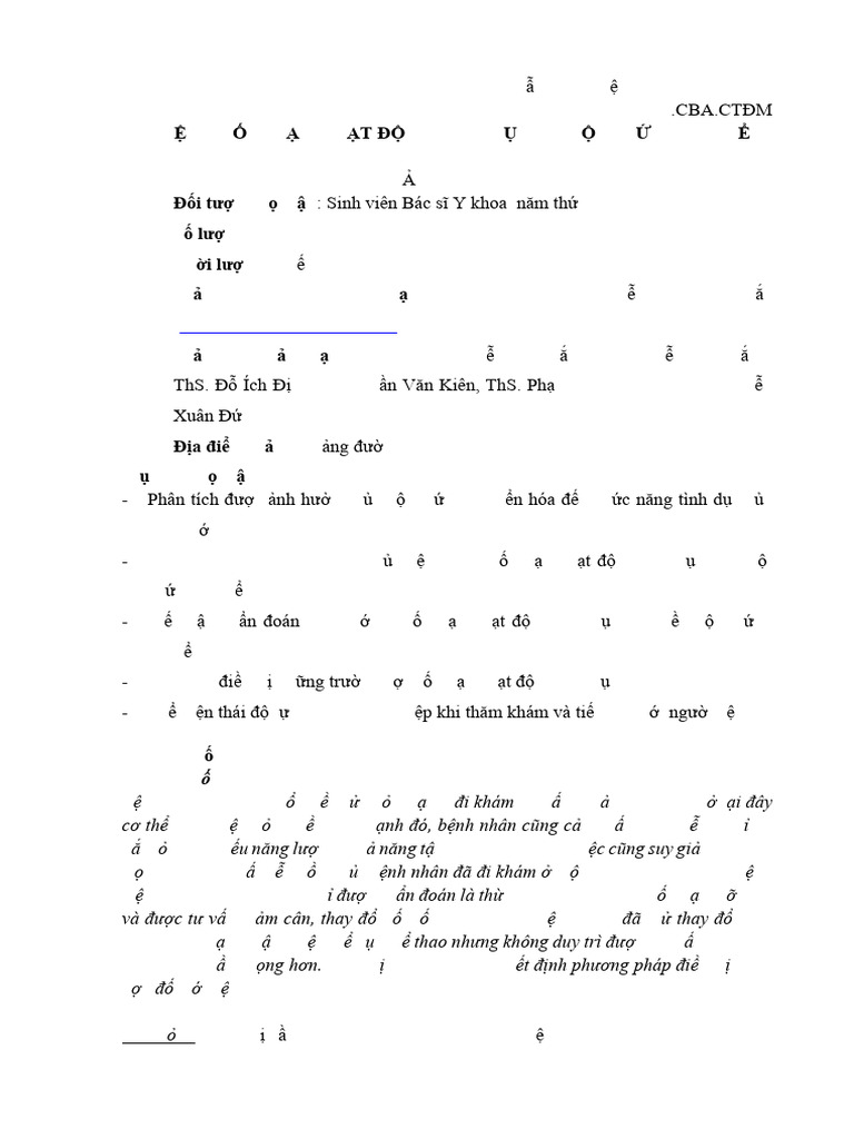 CBA3.S3.15.MD- Ca bệnh Rối loạn tình dục do chuyển hóa nội tiết (Mẫu B) | PDF