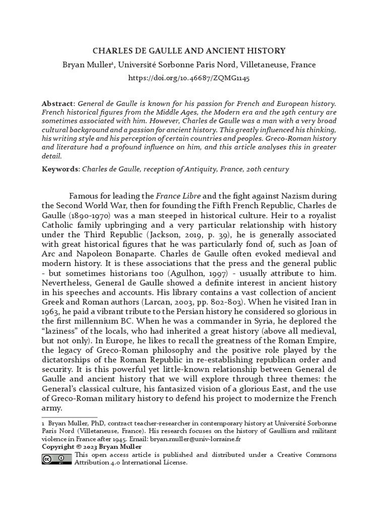 Charles de Gaulle and Ancient History | PDF | Mohammad Reza Pahlavi