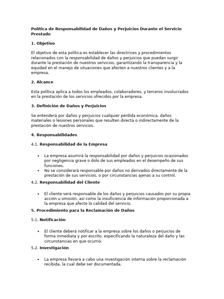 Politica de Responsabilidad OGA EAS | PDF | Business | Daños y perjuicios