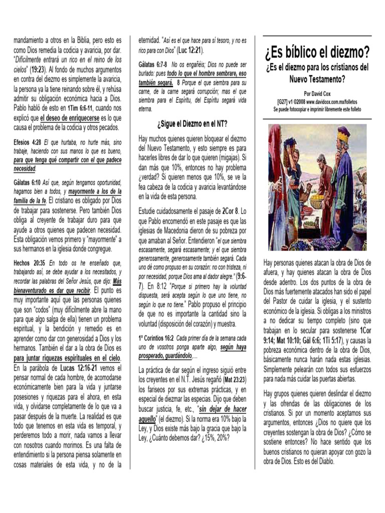 Diezmo y Generosidad en la Biblia | PDF | Diezmo | Dios