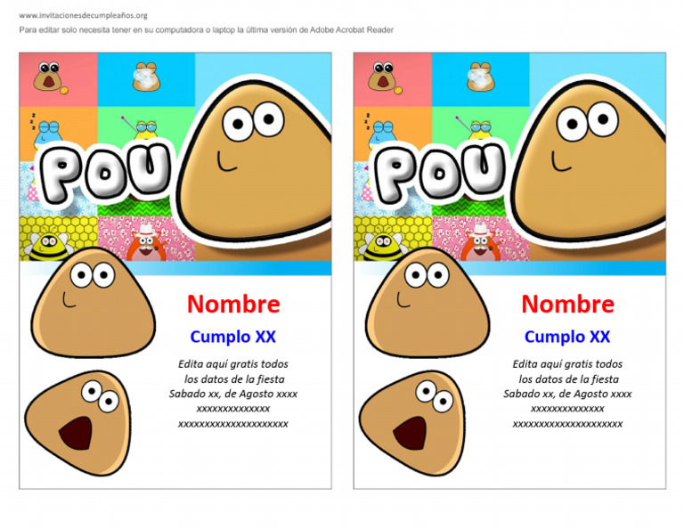Invitaciones-de-cumpleanos-de-Pou-3 | PDF