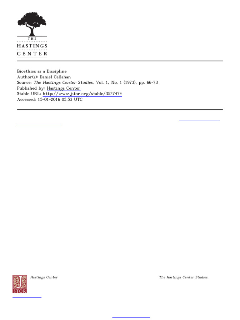 Callahan 1973 | PDF | Bioethics | Methodology