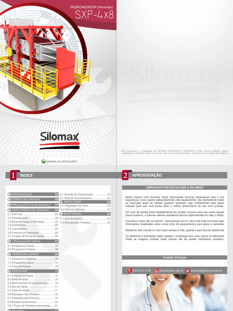 Manual do Padronizador SXP-4x8 Silomax | PDF | Parafuso