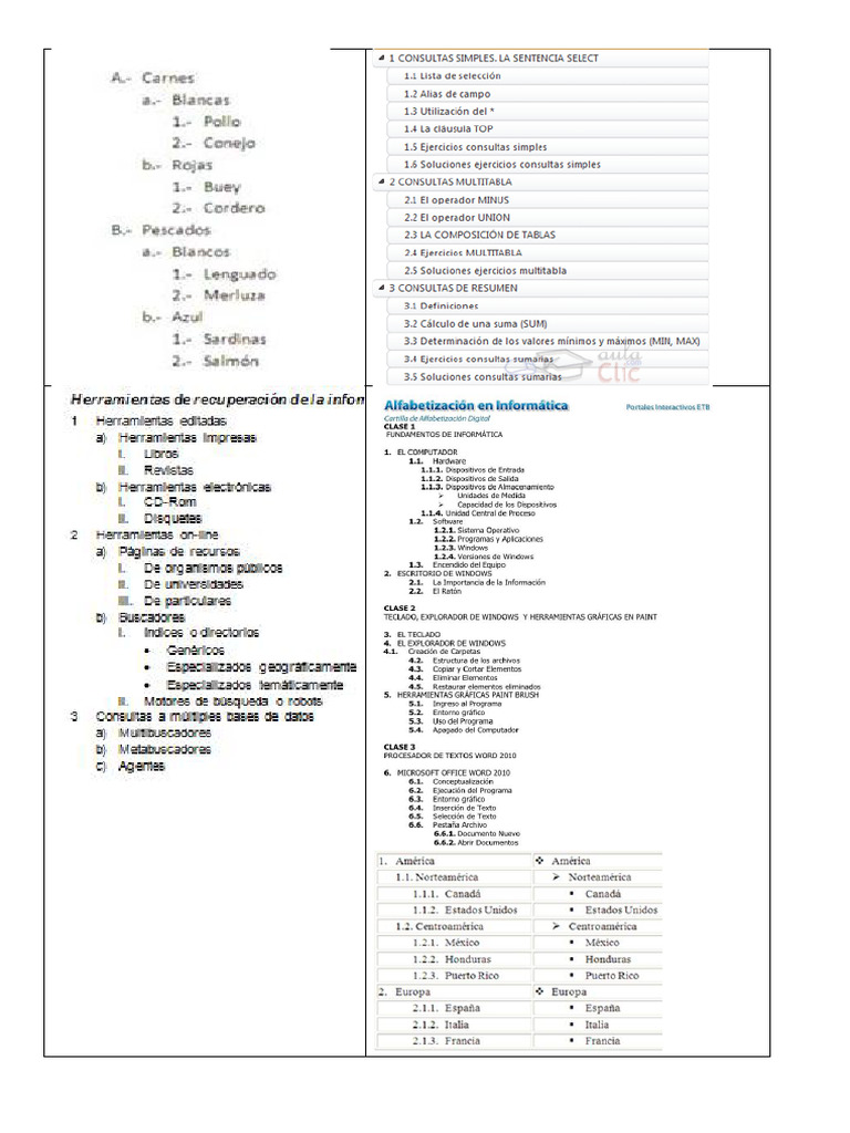 Practicas para Esquemas Numerados | PDF