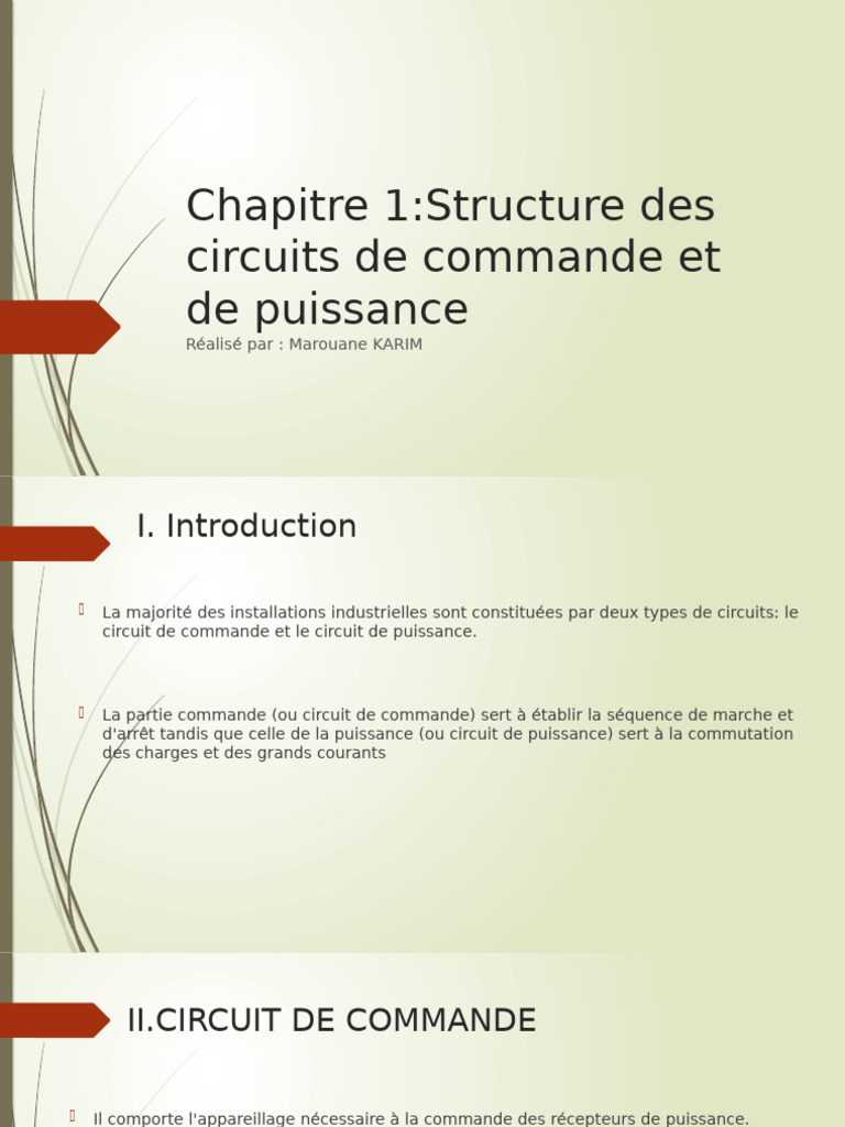 Circuits de Commande et Puissance | PDF | Installation électrique | Équipement