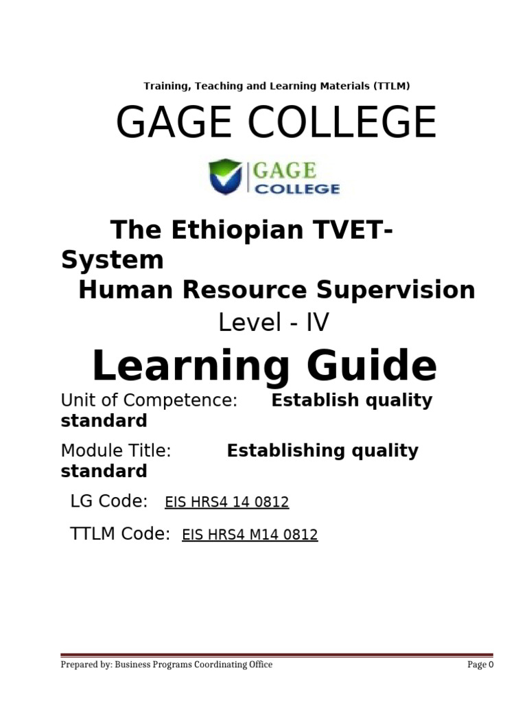 Establishing Quality Standards Guide | PDF | Survey Methodology ...