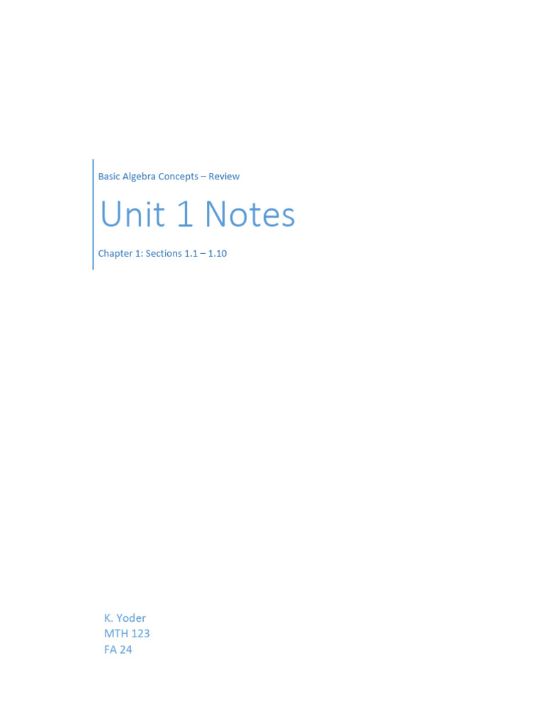 Basic Algebra Concepts Review | PDF | Numbers | Significant Figures