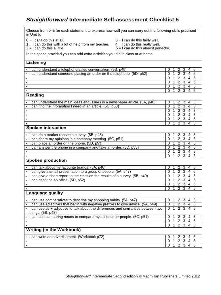 Sa Checklist 5 | PDF | Adjective | Linguistic Typology