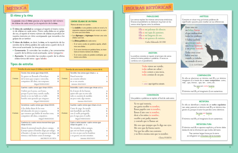 Resumen Figuras Retoricas y Métrica | PDF | Metro (poesía) | Sílaba