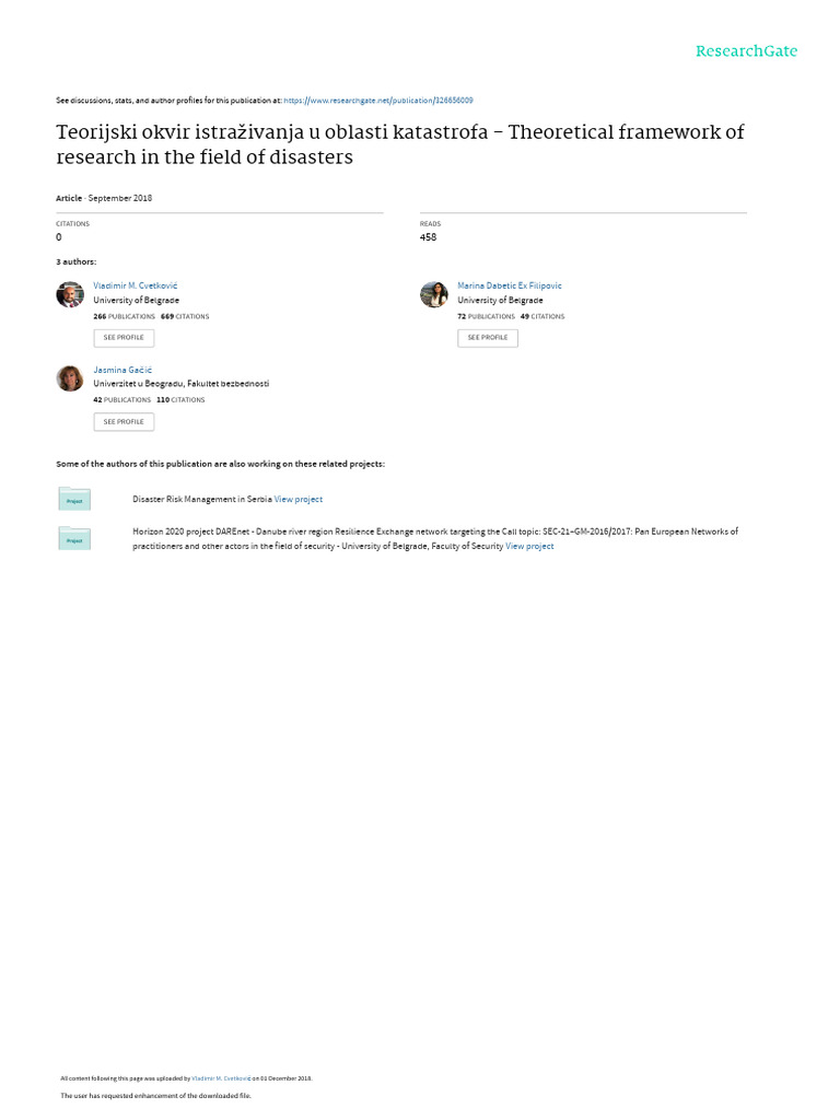 Teorijski-okvir-istrazivanja-katastrofa | PDF