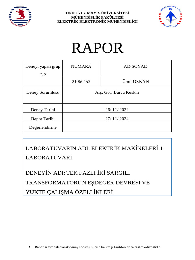 Ümi̇t Özkan 21060453 2.deney Raporu | PDF