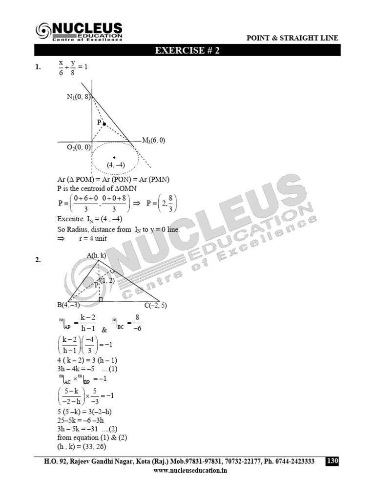 Straightlinesheet Ex 2 Solution | PDF | Classical Geometry | Elementary ...