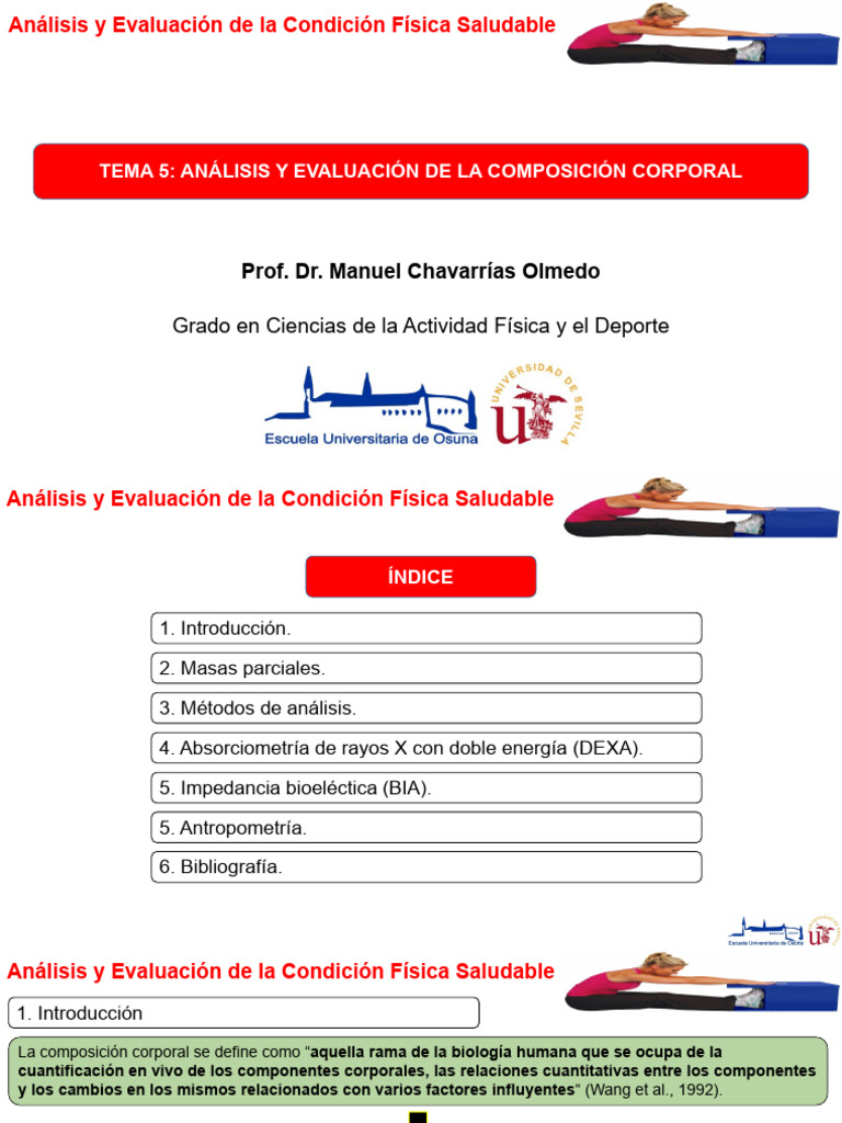 Tema 5. Análisis y Evaluación de La Composición Corporal | PDF | Tejido adiposo | Rodilla