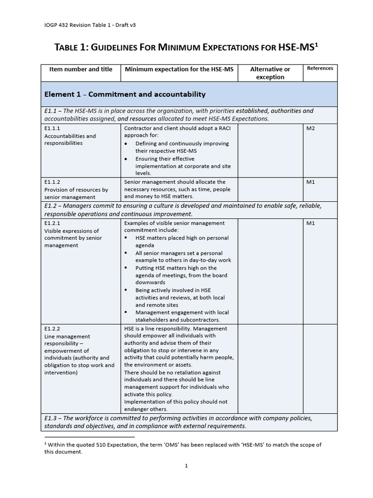 Guideline of Expectations of HS MS | PDF | Risk | Performance Indicator