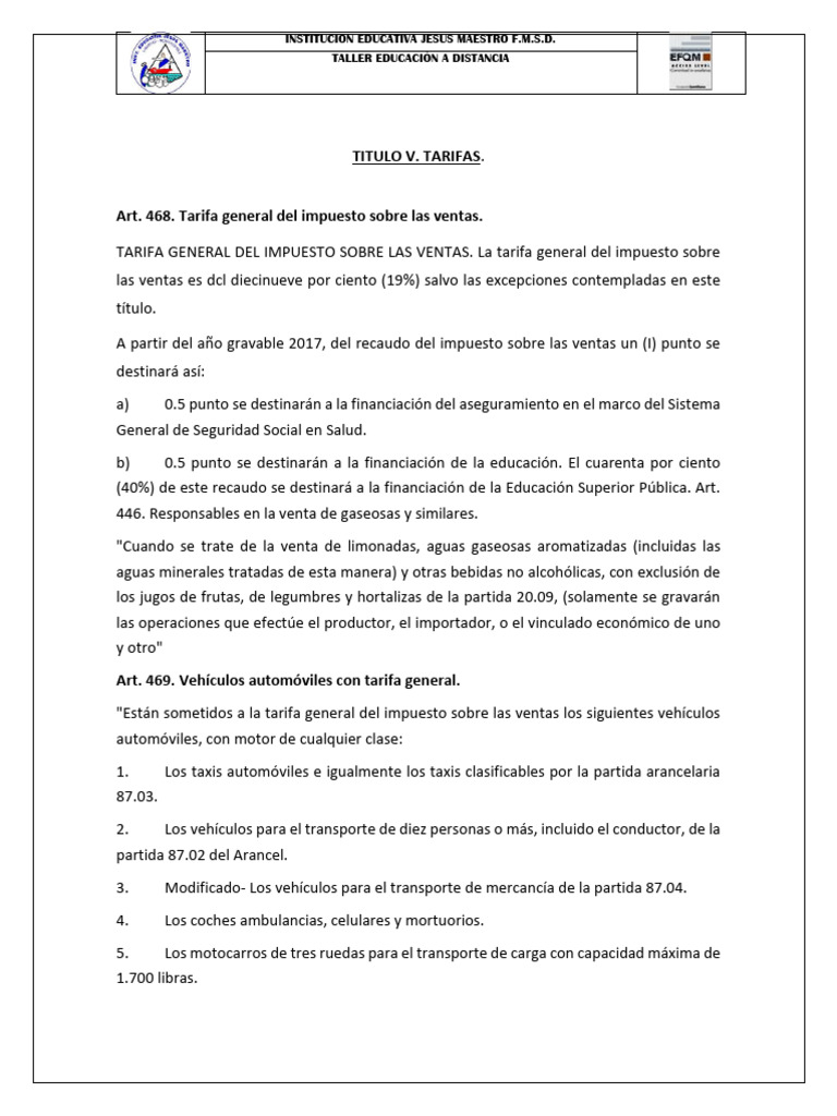 Impuestos Al Valor Agregado Iva (Ejercicios y Tarifas) | PDF | Seguro ...