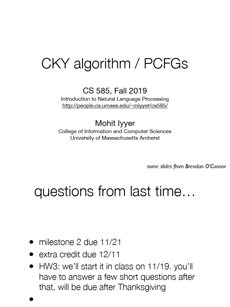 NLP Parsing with CKY Algorithm | PDF | Parsing | Grammar