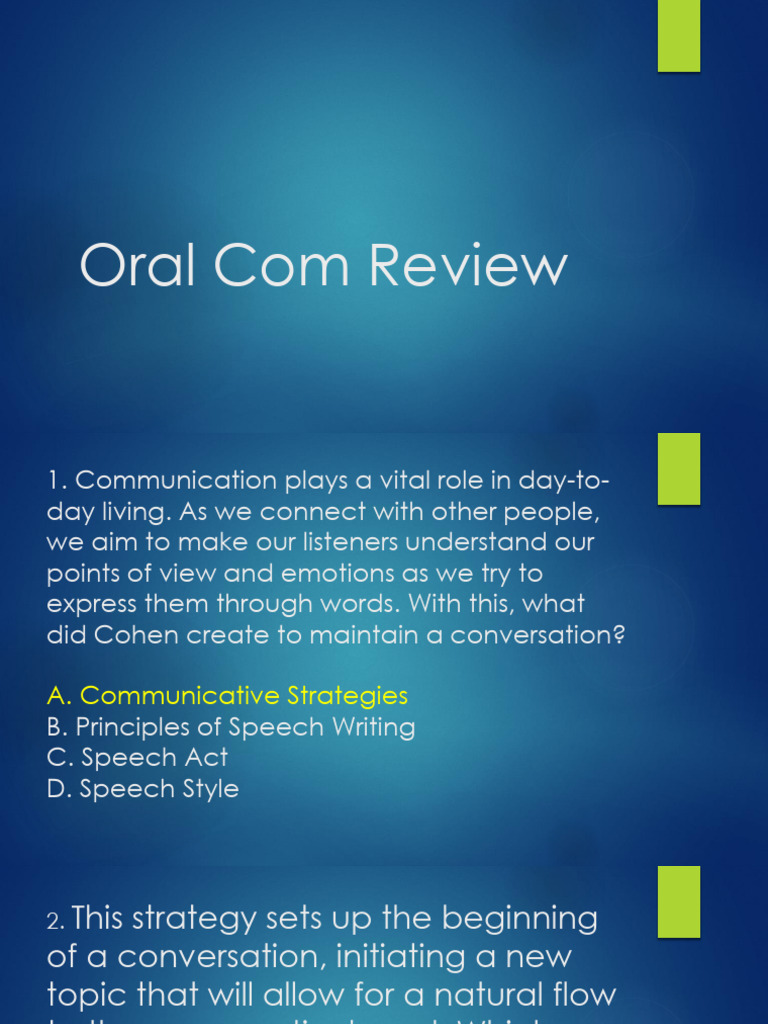 Oral-Com-Review-Q2 | PDF | Conversation | Speech