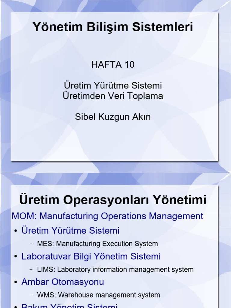 Hafta10 Uretimden Veri Toplama_1d1abfd52c3fc604b8877e516d80c597 | PDF