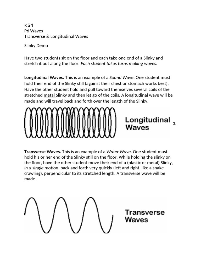 Transverse & Longitudinal Waves | PDF
