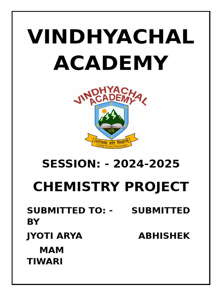 CHEMISTRY FRONT PAGE | PDF