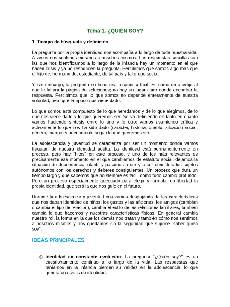 Sesión 2 Quién Eres | PDF | Amor | Adolescencia