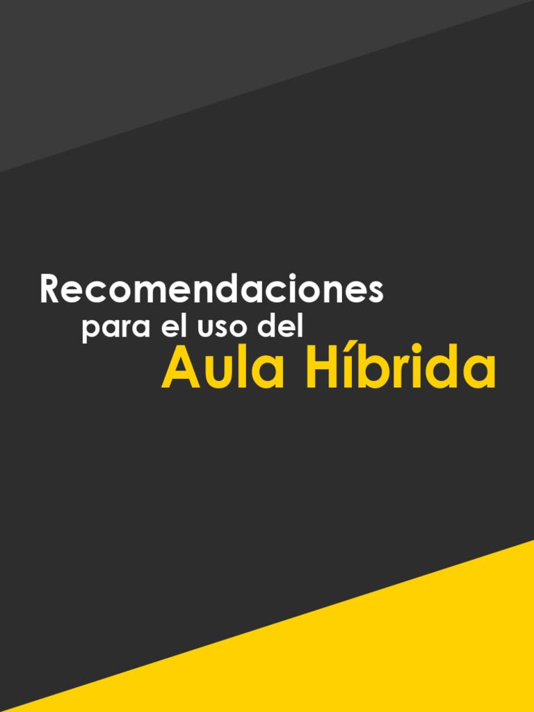 Infografías Recomendaciones Aula Híbrida | PDF | Salón de clases ...