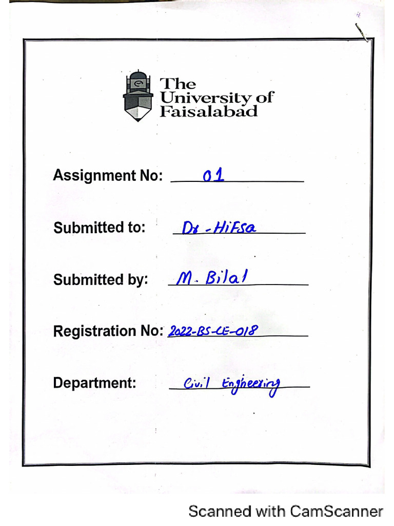 M Bilal 018. Civil Department | PDF