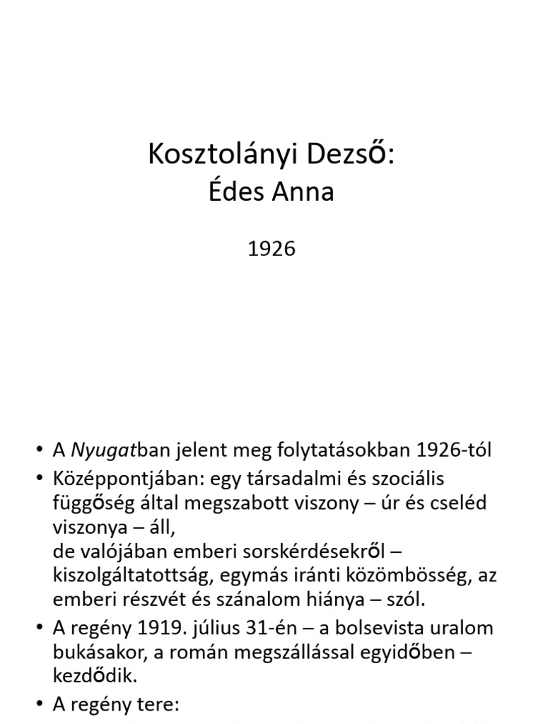 Kosztolányi Dezső_Édes Anna | PDF