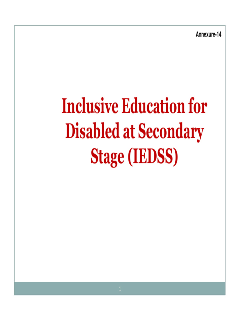 Annexure-14 (SE) (IEDSS) | PDF | Inclusion (Education) | Accessibility