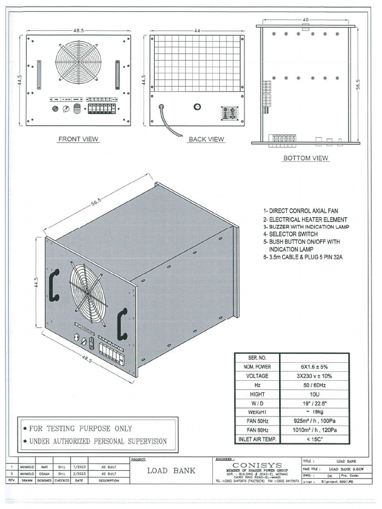 Load Banc 9.6KW (6X1.6KW) | PDF