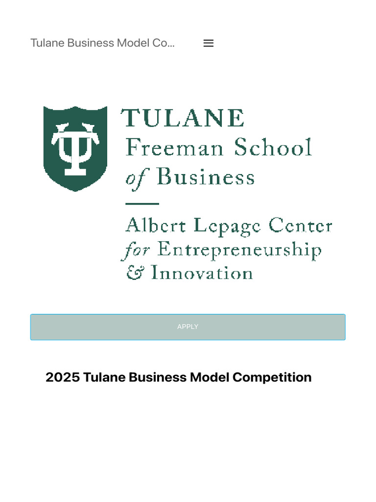 Tulane Business Model Competition | PDF | Startup Company | Small ...