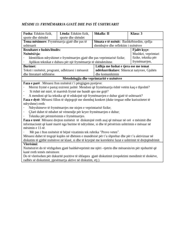 3.3. Frymëmarrja Gjatë Dhe Pas Të Ushtruarit | PDF