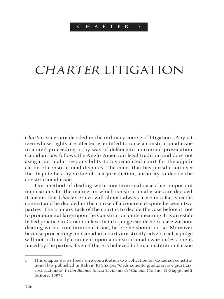 Understanding Charter Litigation in Canada | PDF | Court System Of ...