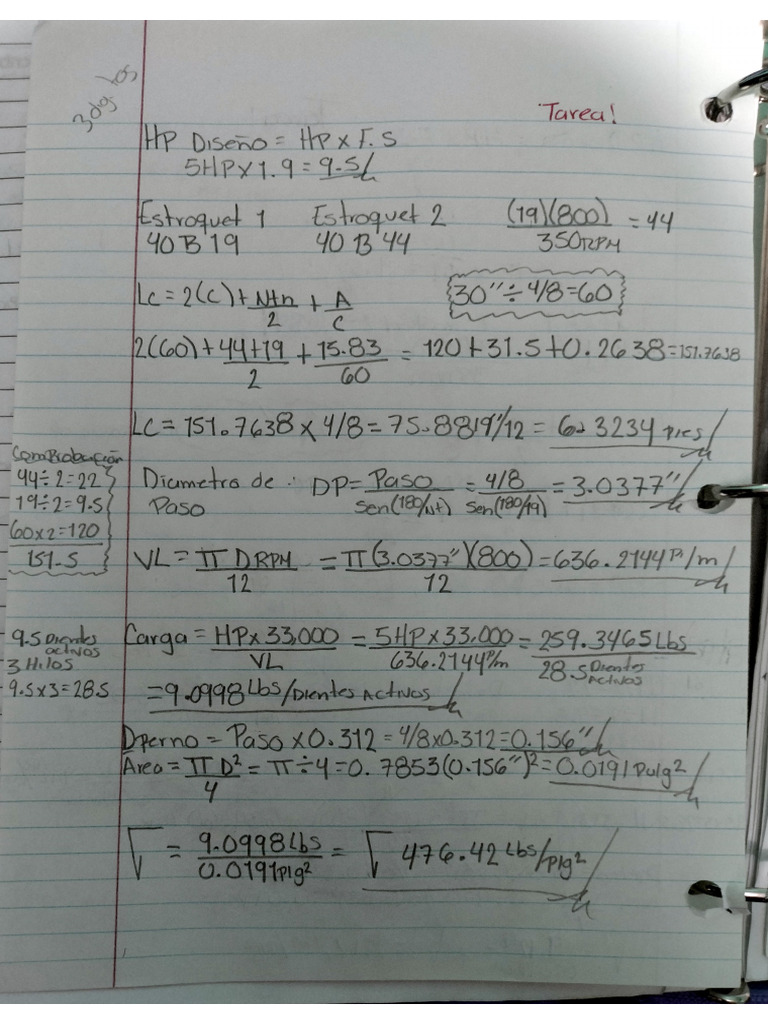 Ejercicio de Selecci-N de Sistema de Transmisi-N de Potencia Con Cadenas (27 Oct 2024 A La(s) 23 ...