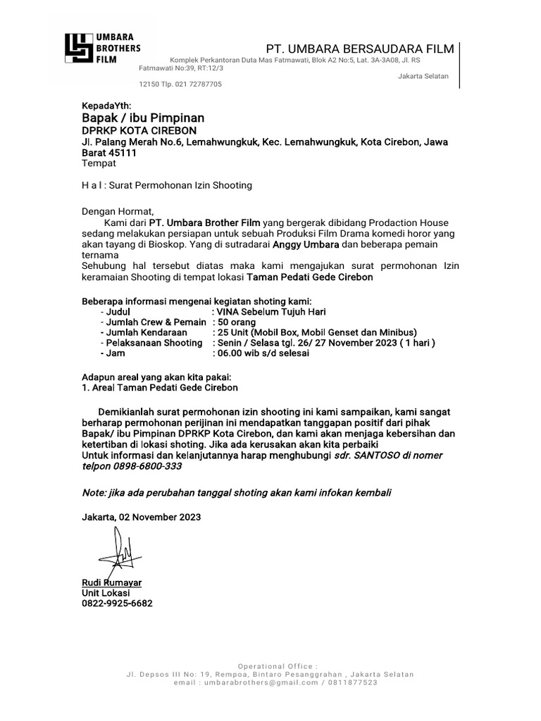 Contoh Surat Ijin Polsek | PDF
