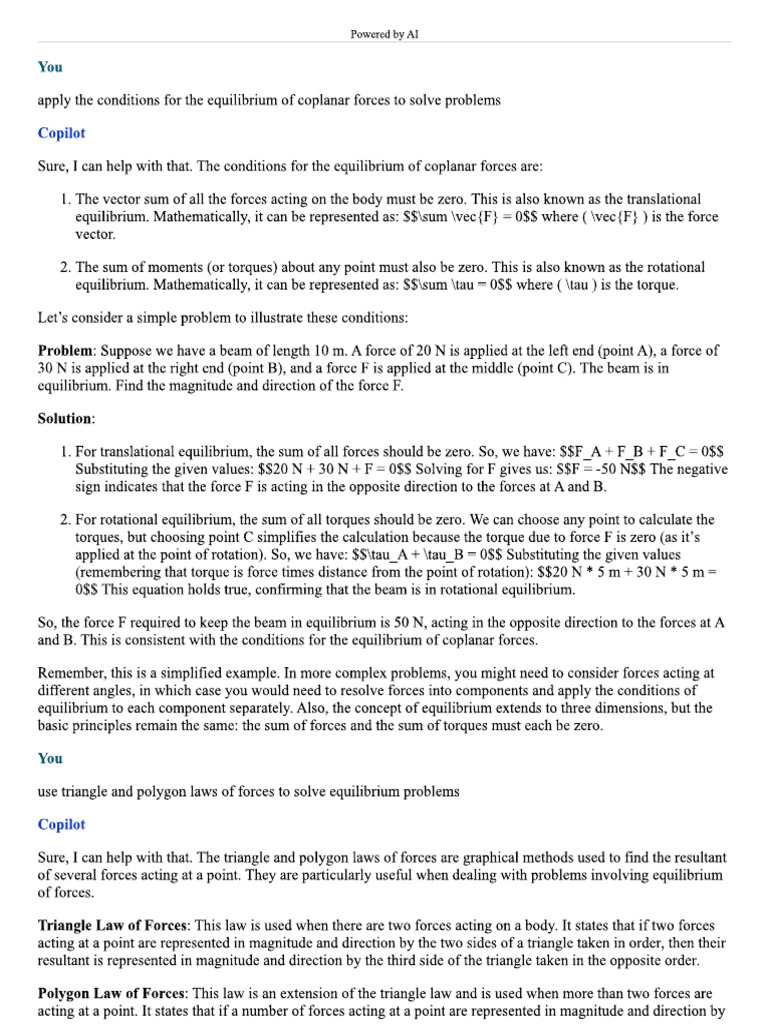 Equilibrium of Forces | PDF