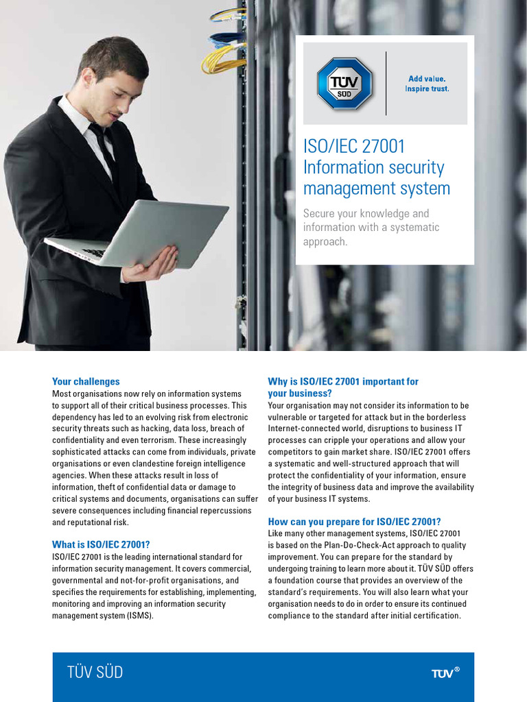 Tuvsud Iso Iec 27001 Information Security Management System | PDF ...