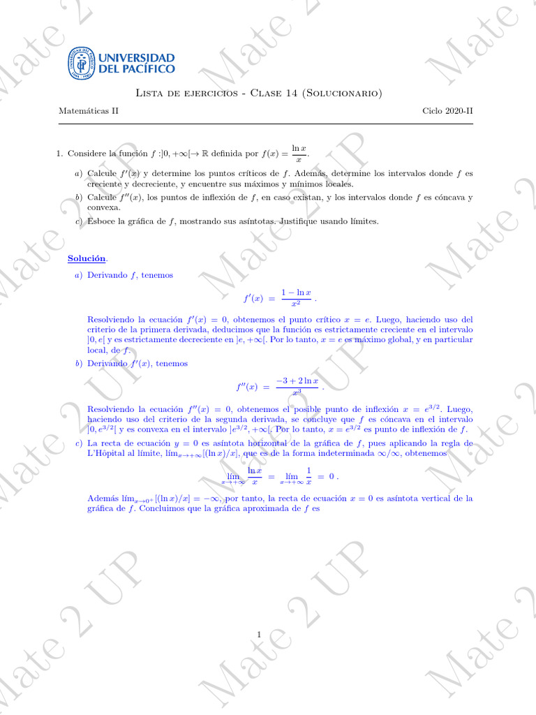 M2 Lista C14 Solucionario | PDF | Derivado | Conjunto convexo