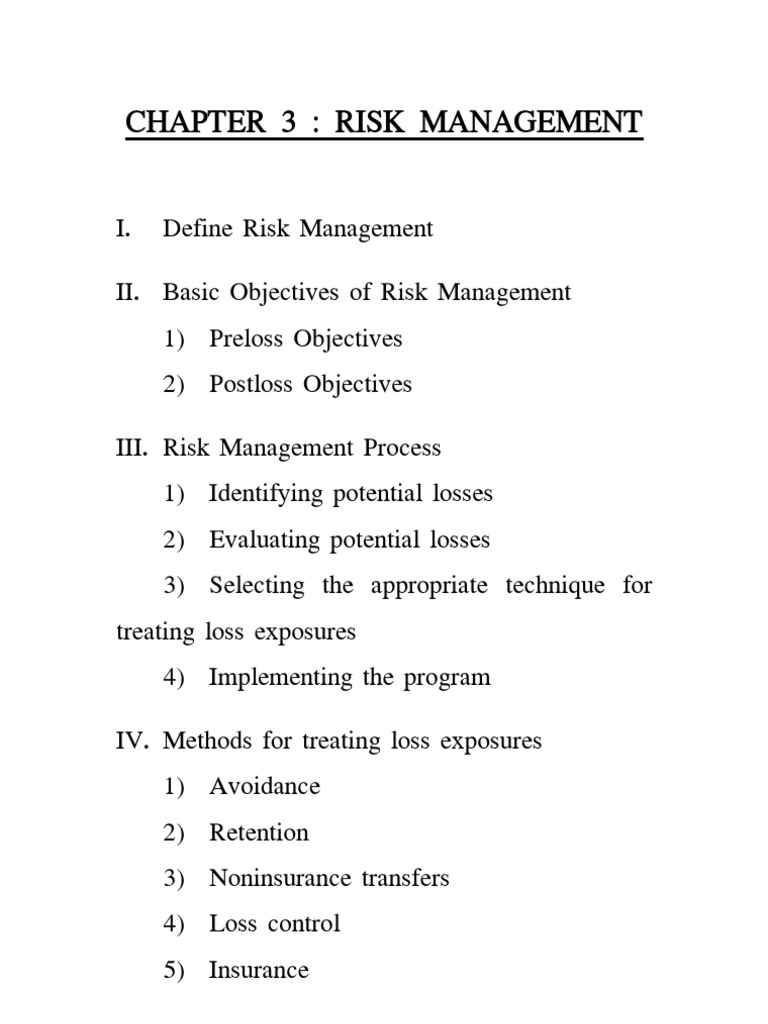 Chapter 3: Risk Management | PDF | Insurance | Risk Management