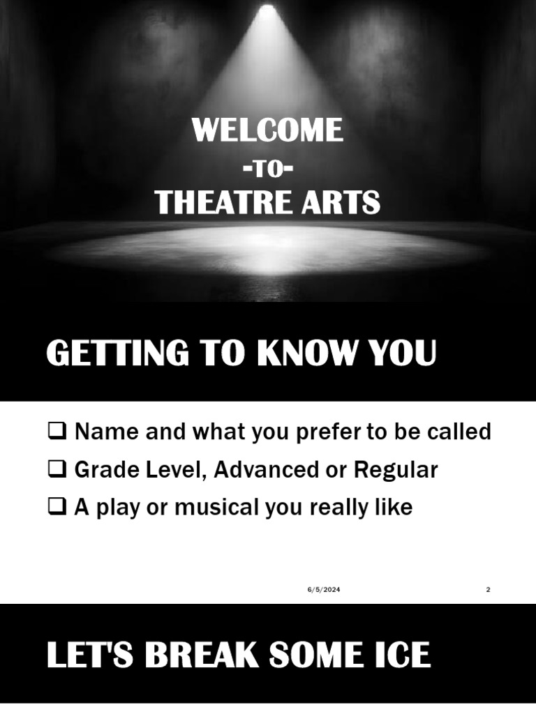 Theatre Arts Icebreaker Activities Guide | PDF